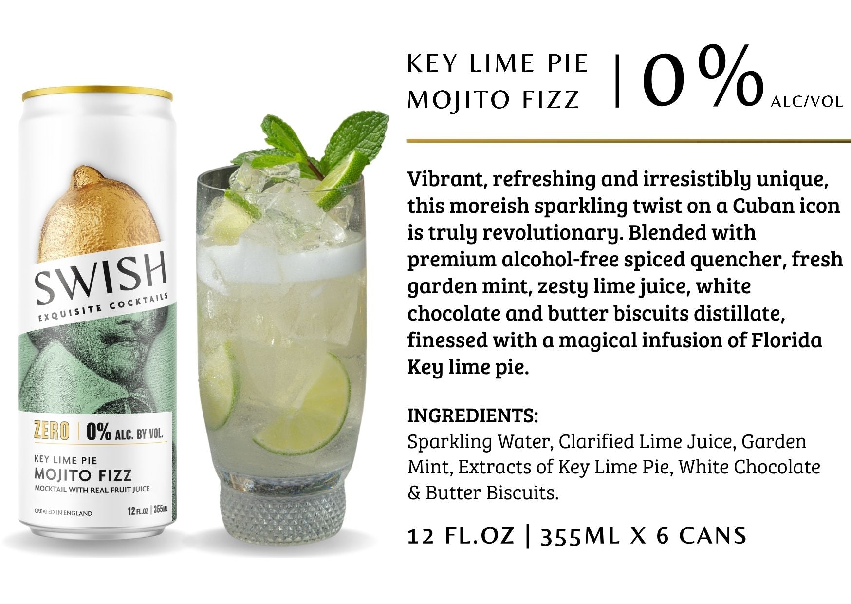 SWISH VARIETY PACK | Pina Colada | Mojito | Martini | 0% Alc/Vol | 6 x ...